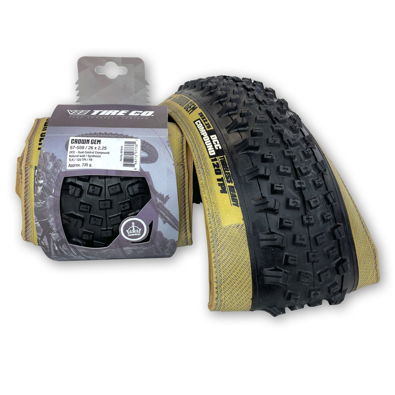 Two Vee Crown GEM 26x2.25 Bike Tires Synthesis Sidewall and Dual ...