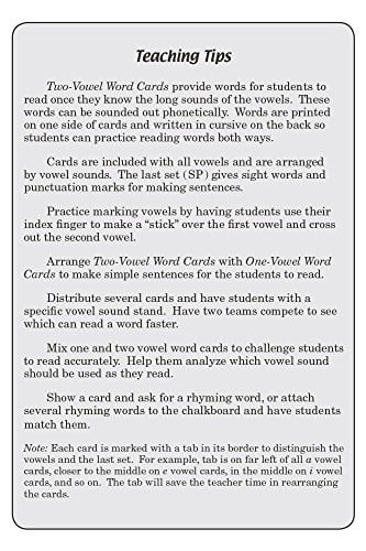 Two-Vowel Word Cards - Abeka 4 to 5 Year Old Kindergarten Phonics ...