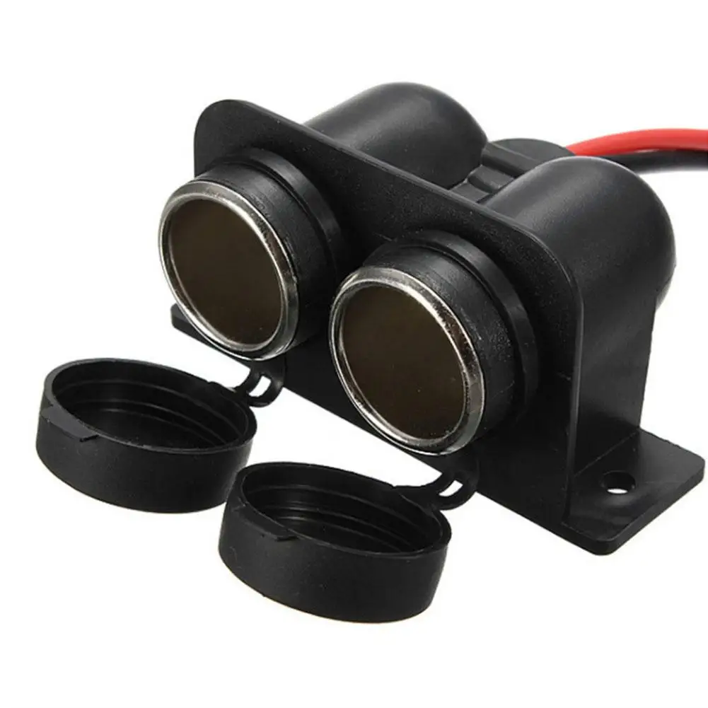 Two-Way 12V Car Cigar Cigarette Lighter Double Power Two USB Parts Port ...
