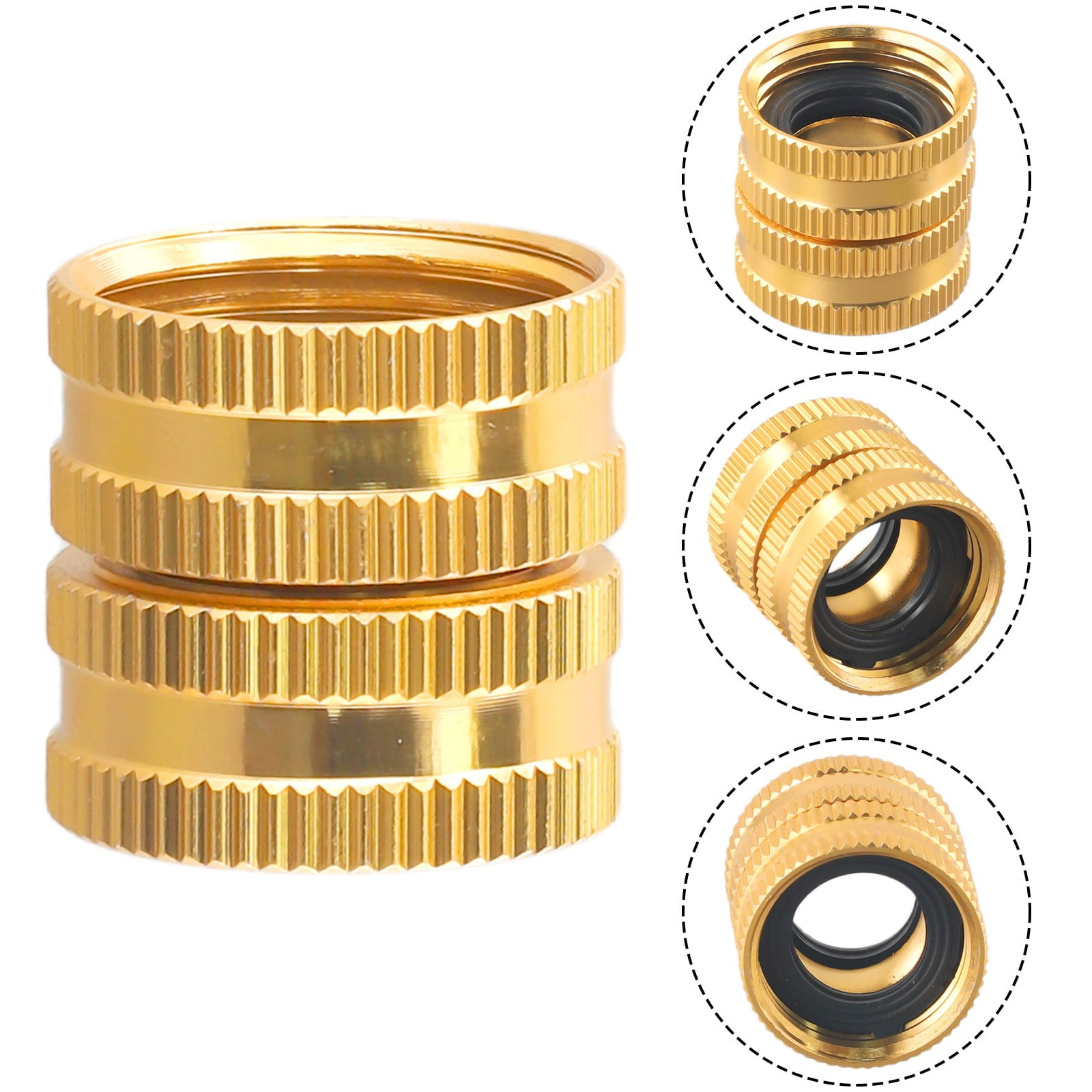 Two-Way Female Female Connector Solid Brass Garden Hose Female-To ...