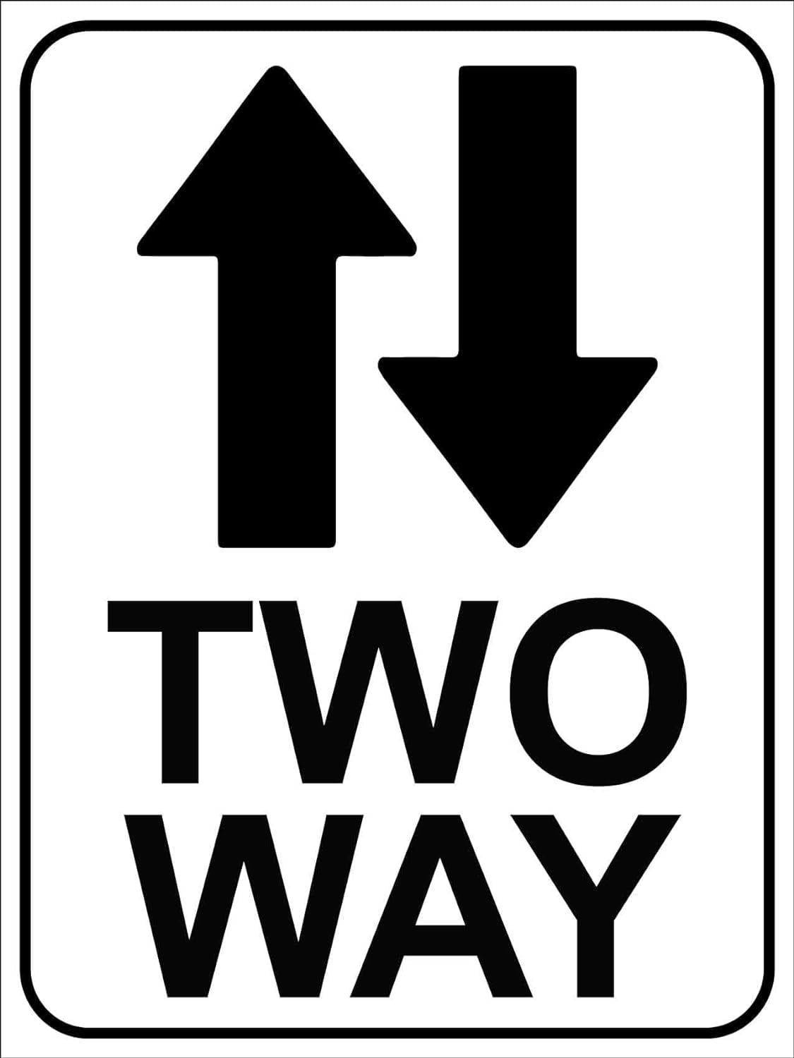 Two Way Traffic Arrows Sign Metal Tin Sign 8x12 Inches Caution Danger ...