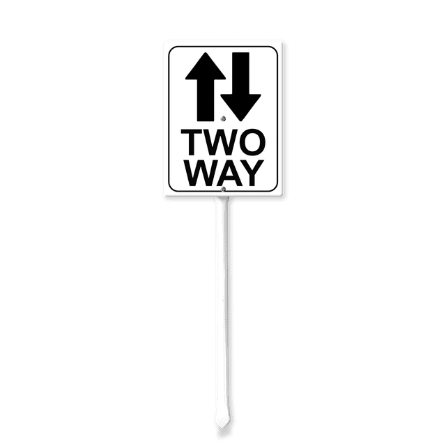 Two Way Traffic Arrows Yard Sign With Stakes 7 x 8.8 inch，Aluminum Sign ...