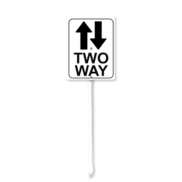 Two Way Traffic Arrows Yard Sign With Stakes 8 x 12 inch，Aluminum Sign ...