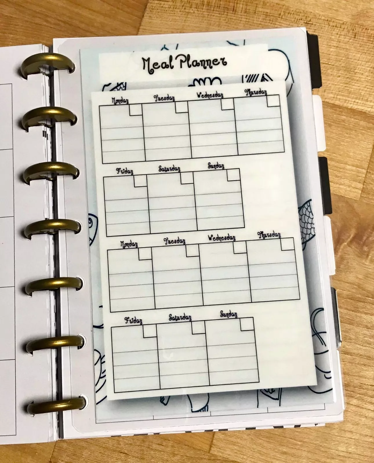 Two Week Meal Planner Dashboard For Use With The Mini Happy Planner ...