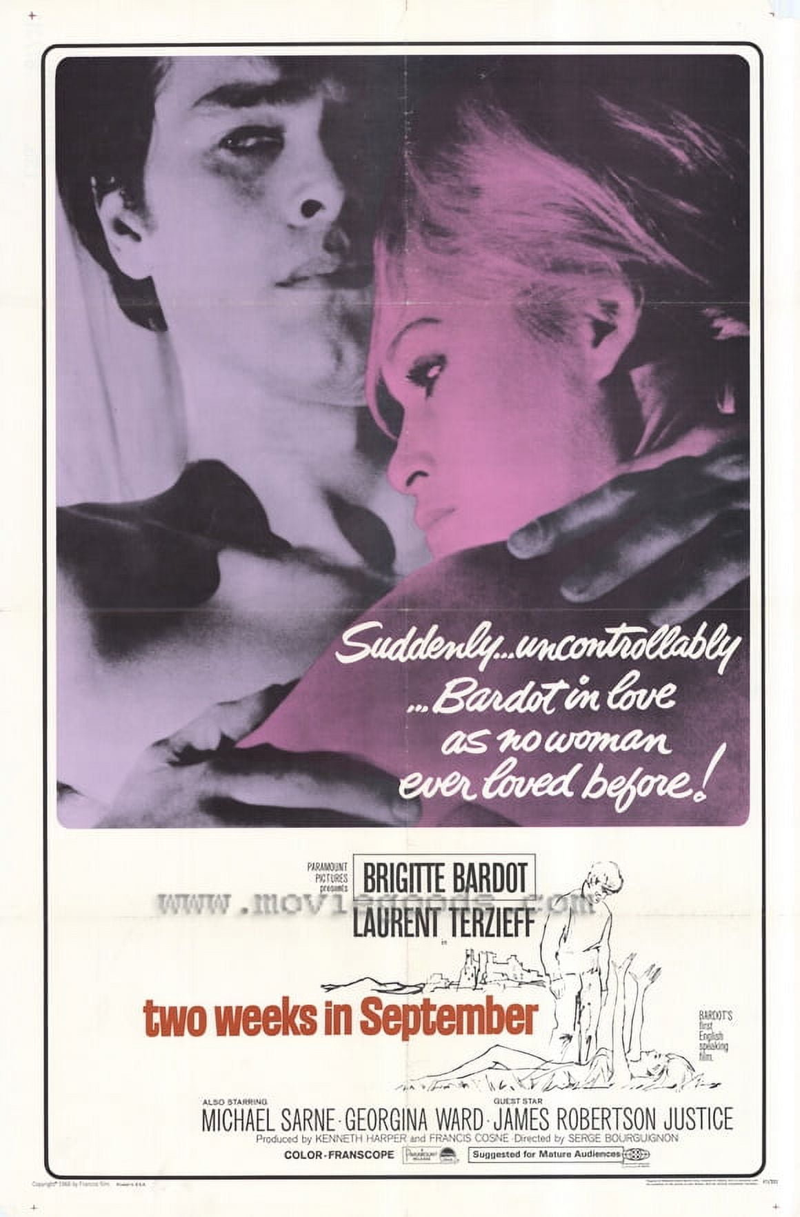 Two Weeks In September - movie POSTER (Style A) (27" x 40") (1967 ...