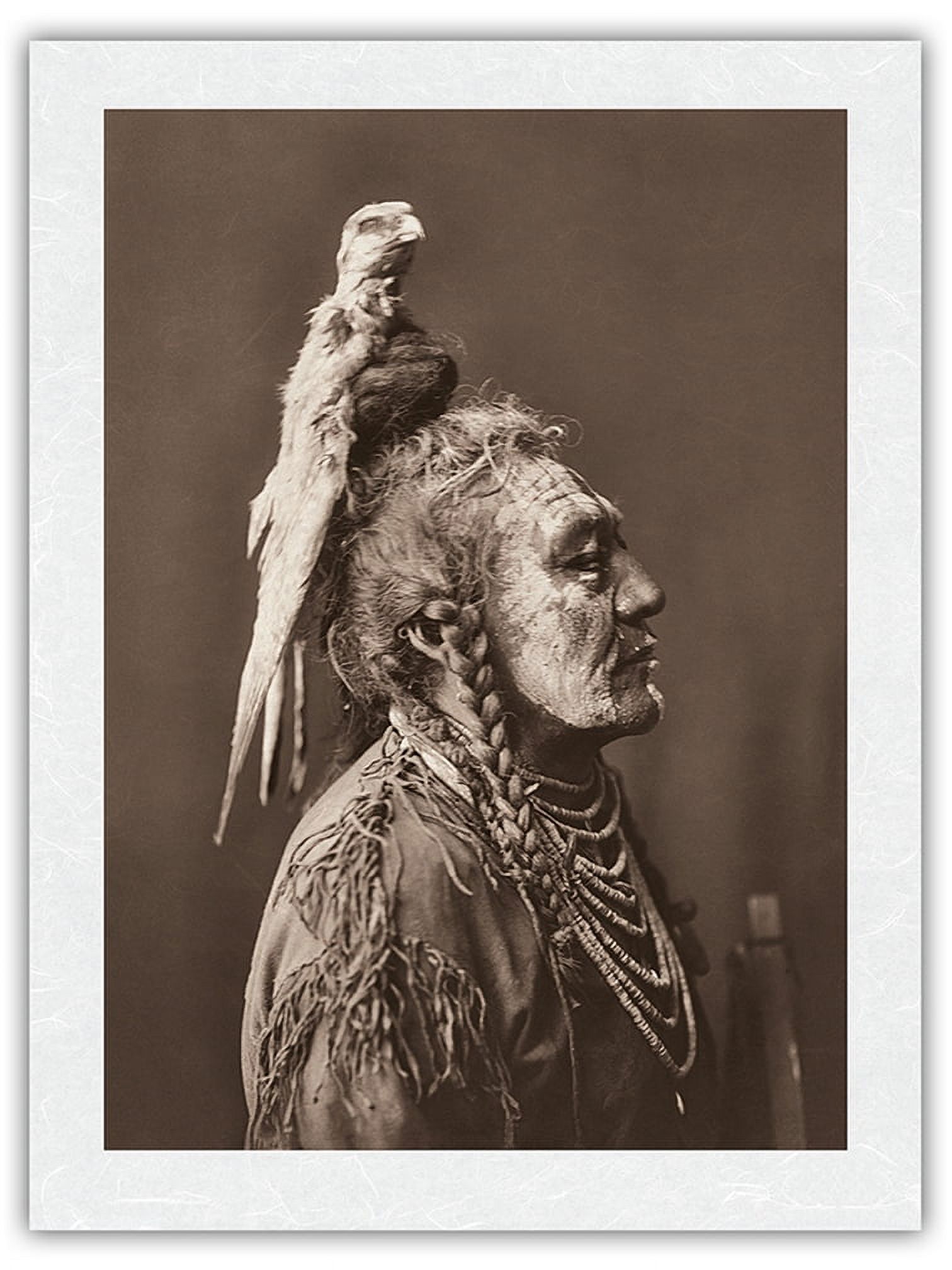 Two Whistles - Apsaroke Man in Medicine Hawk Headdress - Vintage B&W ...