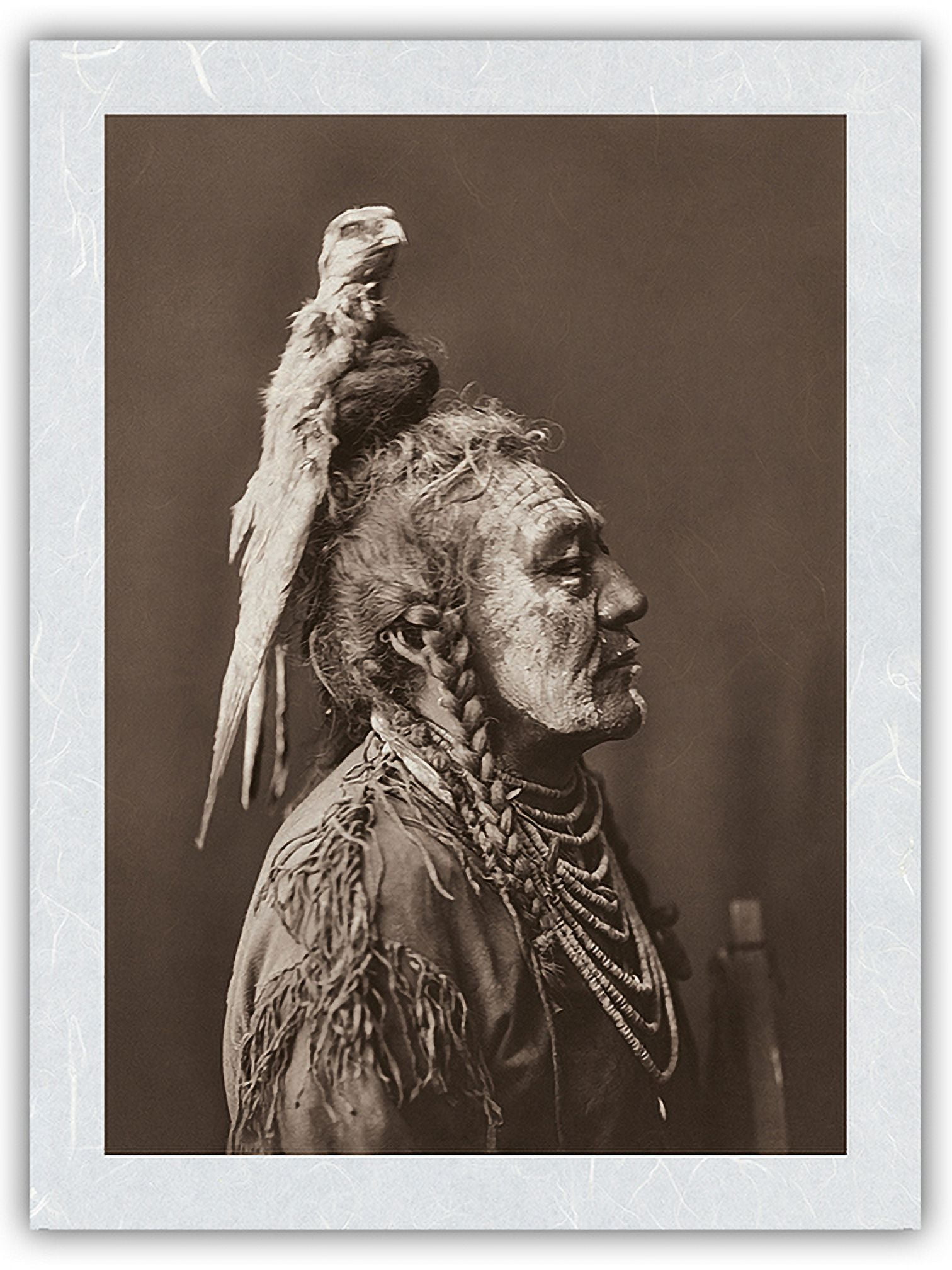 Two Whistles - Apsaroke Man in Medicine Hawk Headdress - Vintage B&W ...