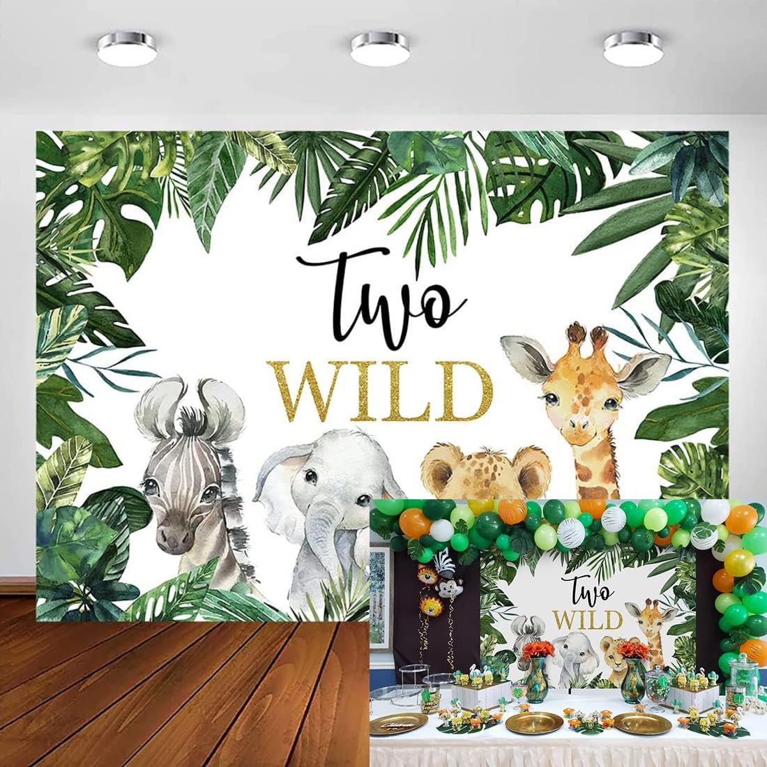 Two Wild Backdrop 2nd Birthday Party Photography Background Woodland ...
