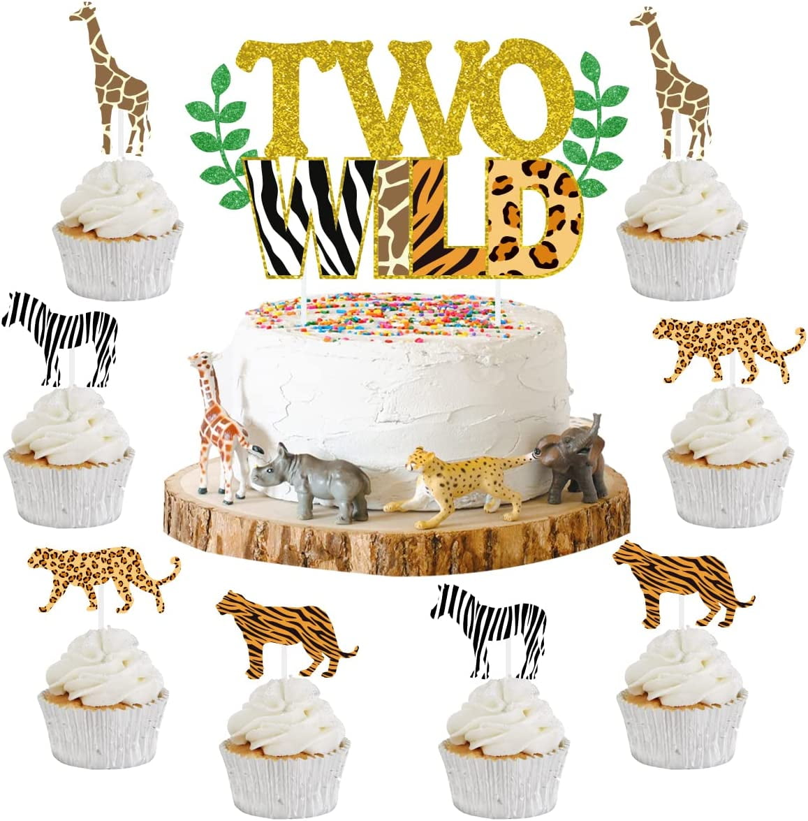 Two Wild Cake Topper Jungle Animals Cupcake Toppers, Safari Animal ...