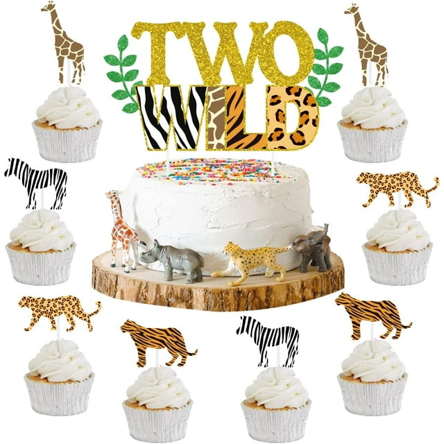 Two Wild Cake Topper Jungle Animals Cupcake Toppers, Safari Animal ...
