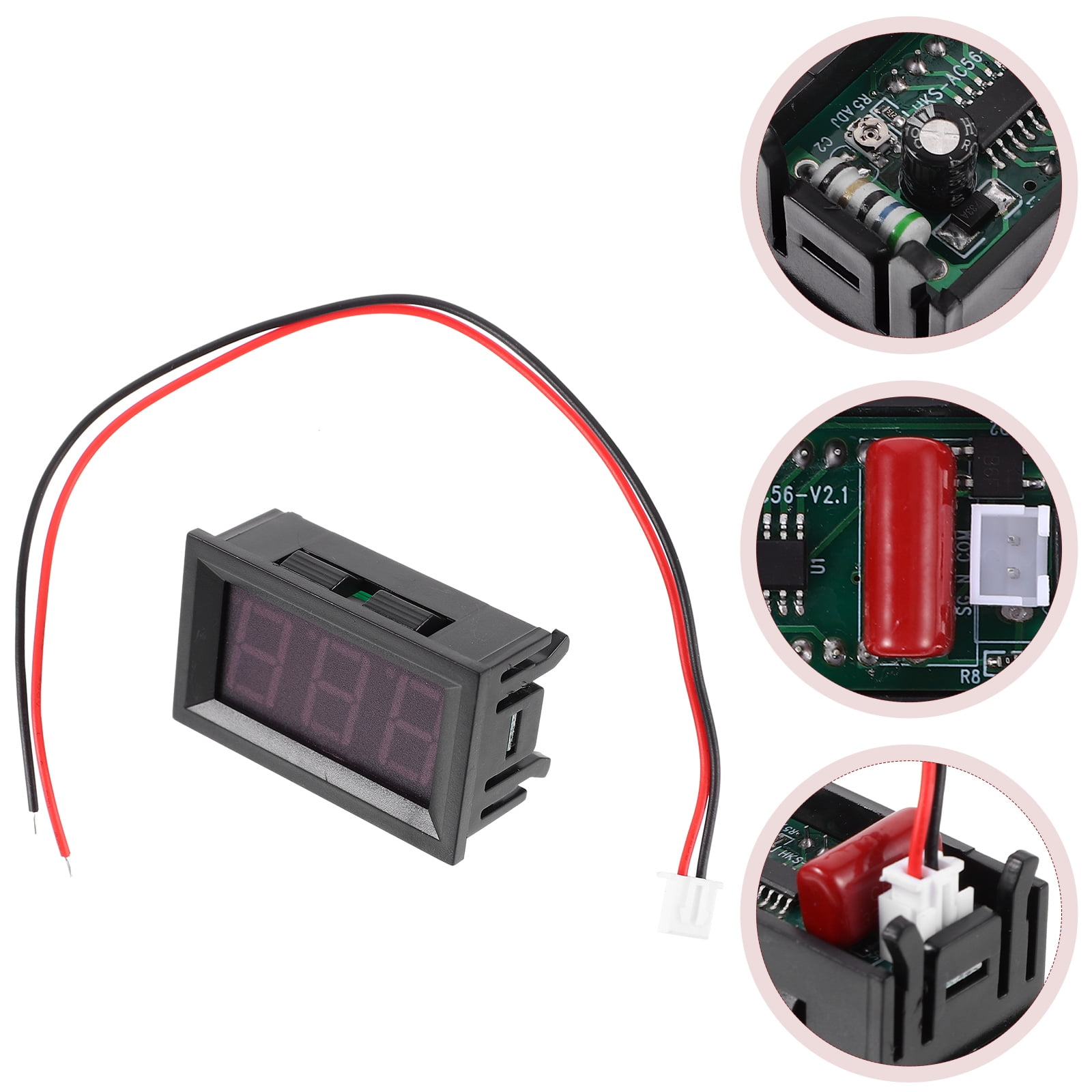 Two Wires LED Digital Voltmeter Voltage Meter AC 25- 500V Volt Panel ...