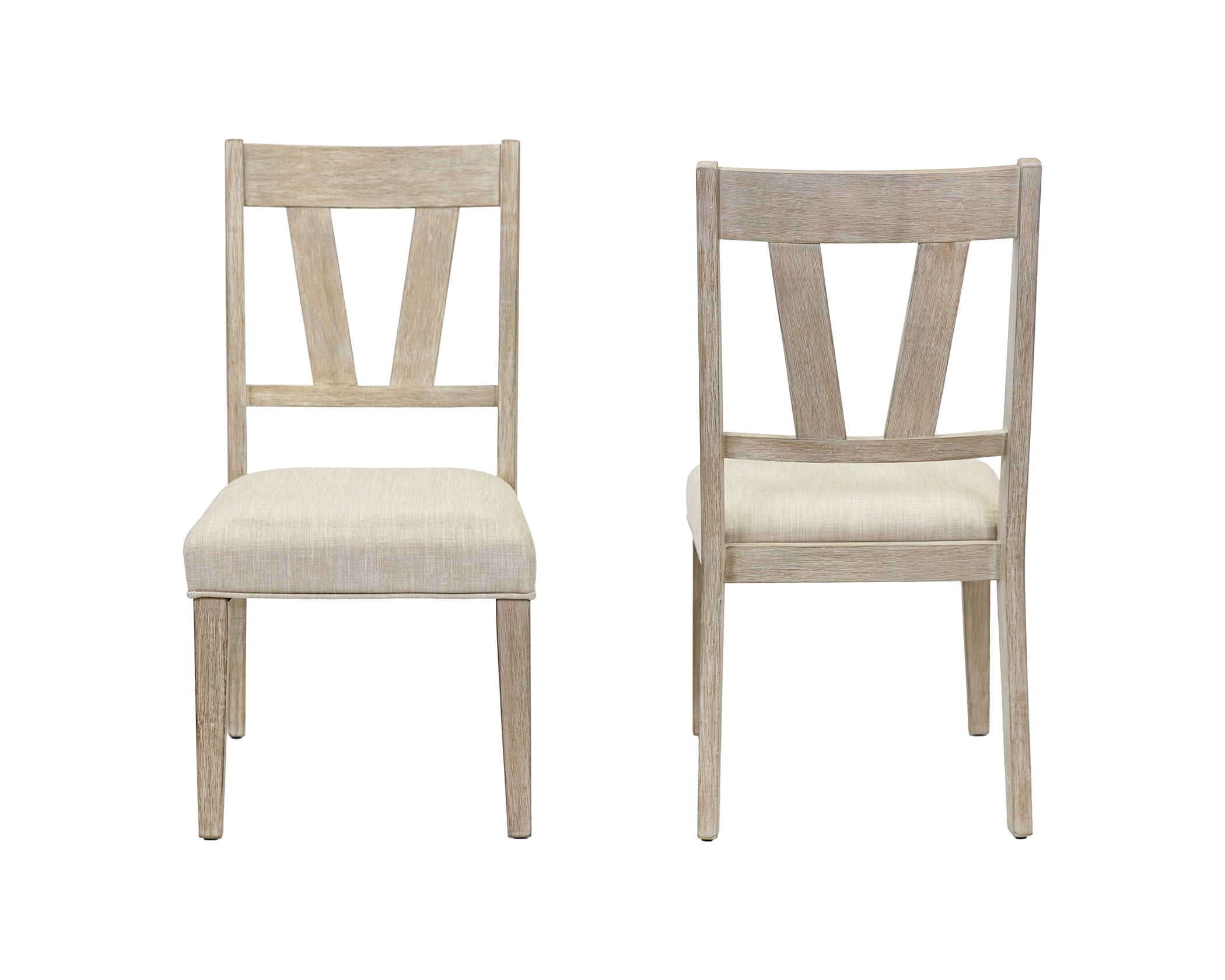 Two Wood Modern Farmhouse Kitchen Table Chairs Dining Seats Brown ...