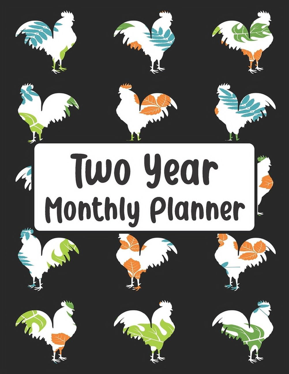 Two Year Monthly Planner : Floral Rooster - 24 Month Calendar Schedule ...