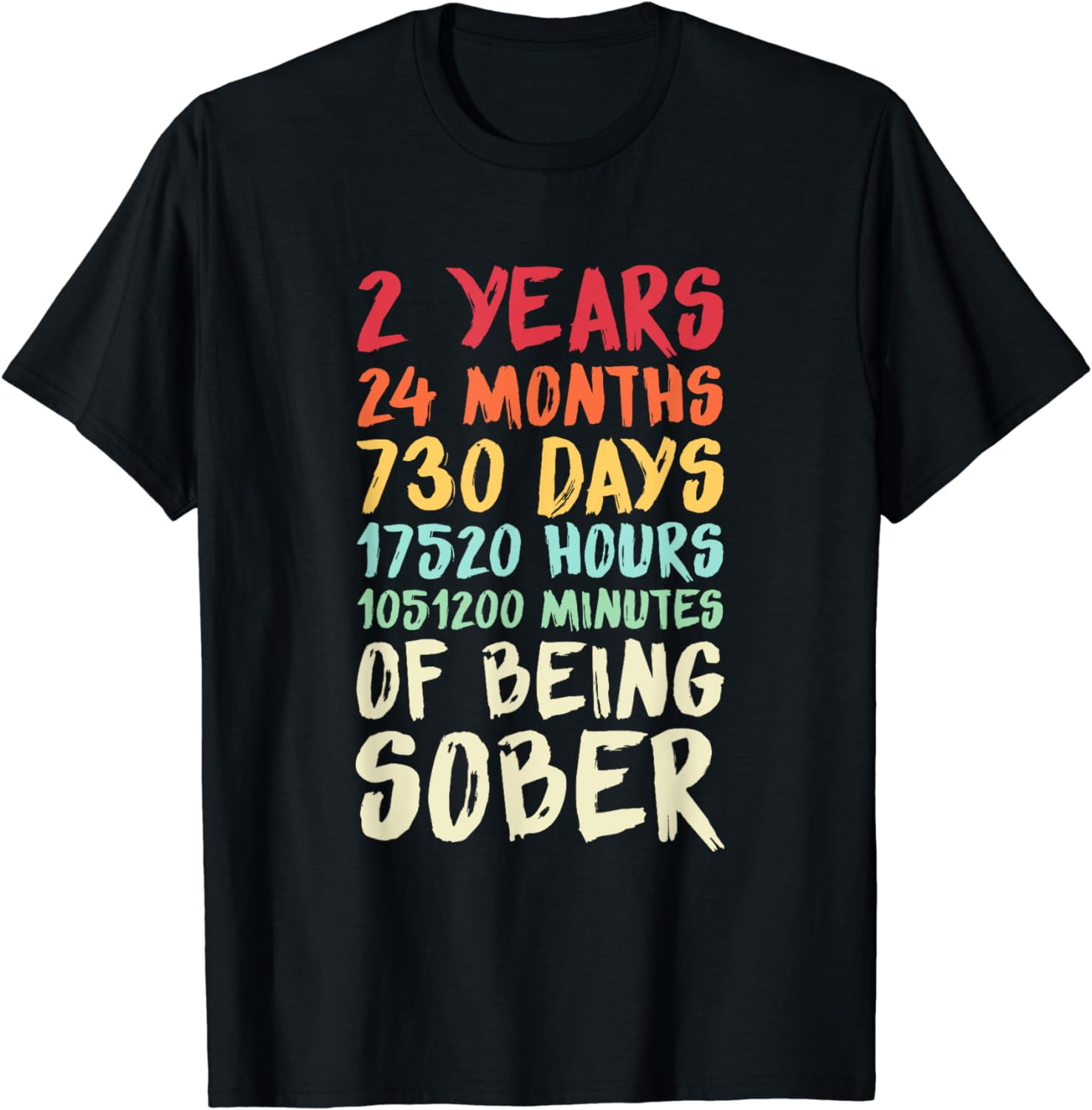 Two Years Clean Addiction Recovery 2 Year Sober T-Shirt - Walmart.com