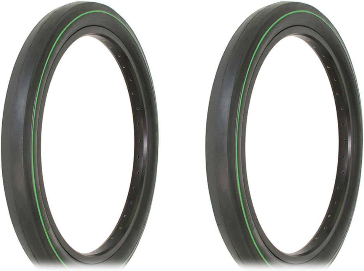 Two bike Tire 20 x 2.125 Black Green Line Side Wall R-4127. - Walmart.com
