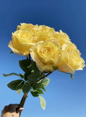 Two bunches of 16 stems - 8 heads of Baroque roses, artificial roses ...