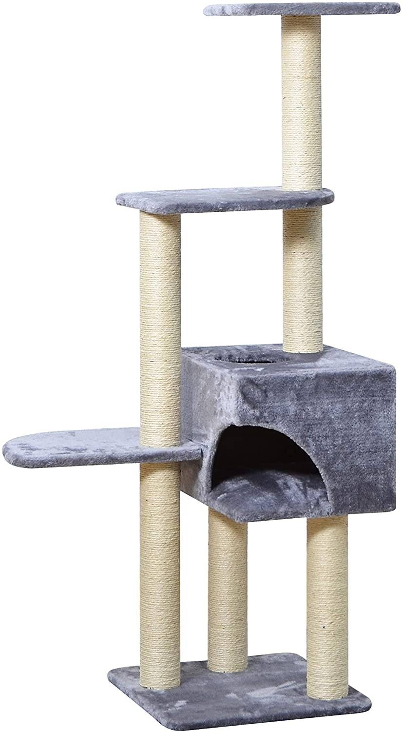 Two by Two Spruce 54.3-inch 4-level Cat Tree, Tower, Scratching Post ...