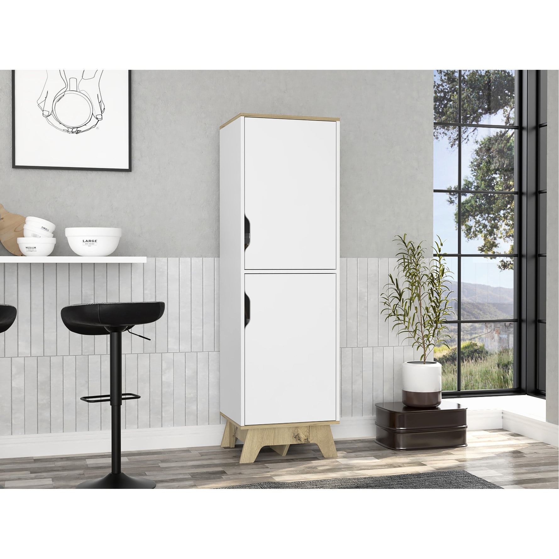 Two - door Design with Four Shelves - Ideal for Media and Decor Storage ...