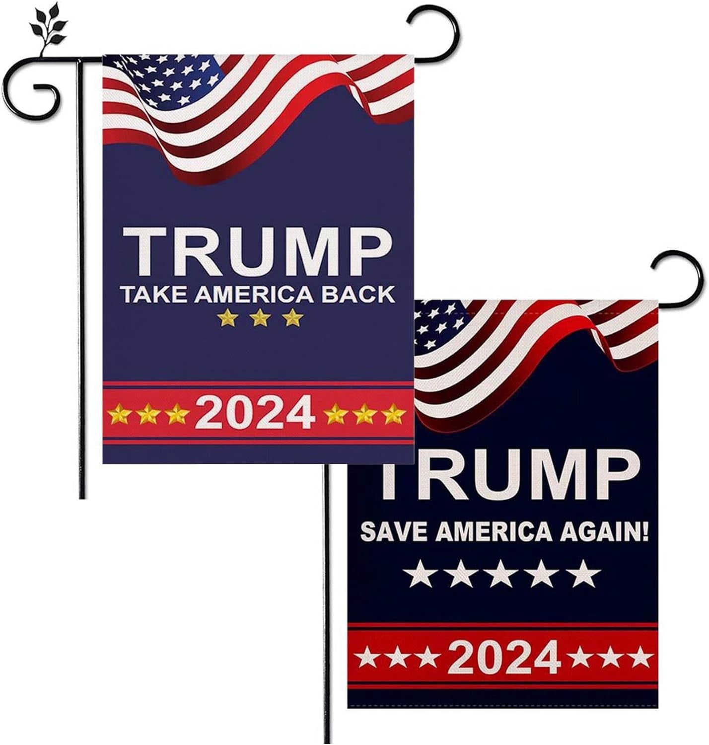 Two garden flags，Trump 2024 Garden Flags for Outside,Support Trump 2024 ...