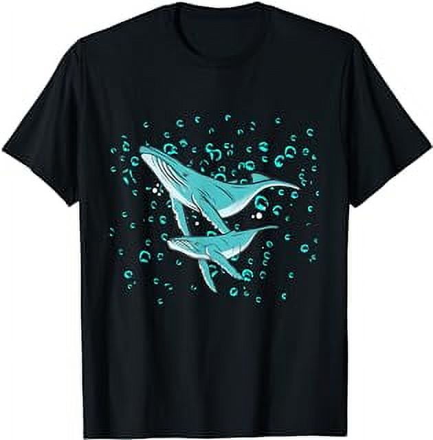 Two humpback whales in the ocean beautiful marine animal and T-Shirt ...