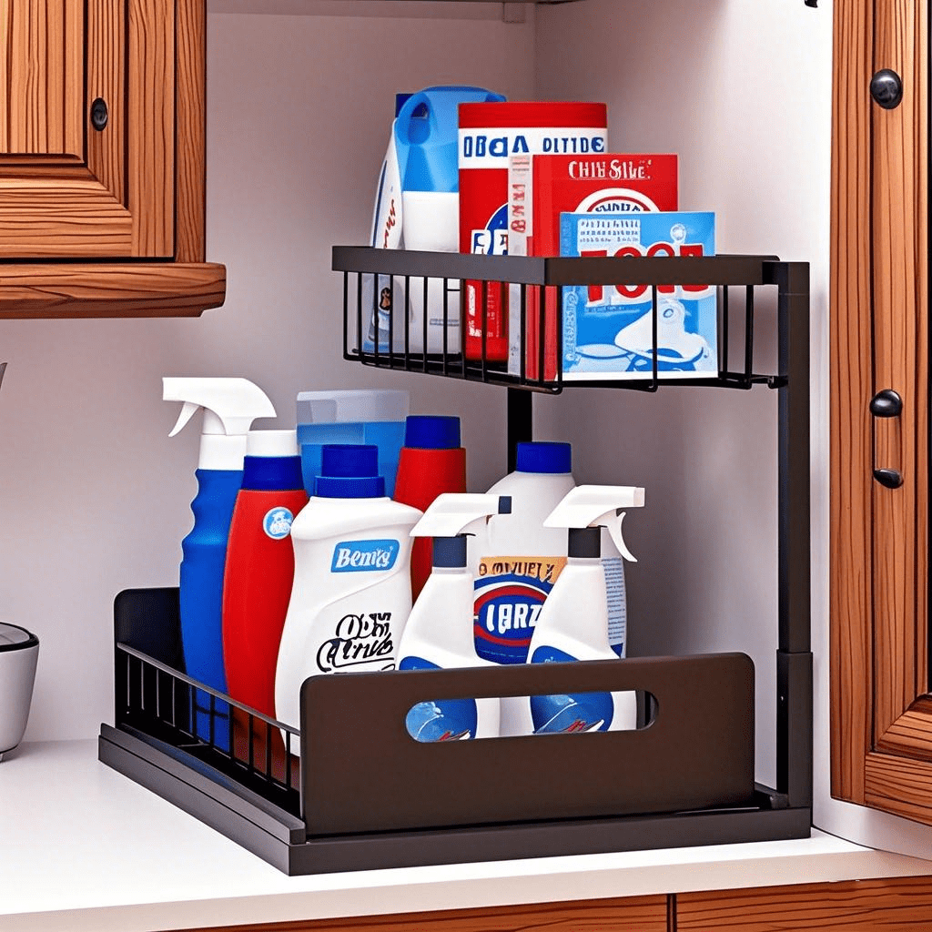 Two layer sliding out kitchen, bathroom, cabinet, sink, dedicated pull ...