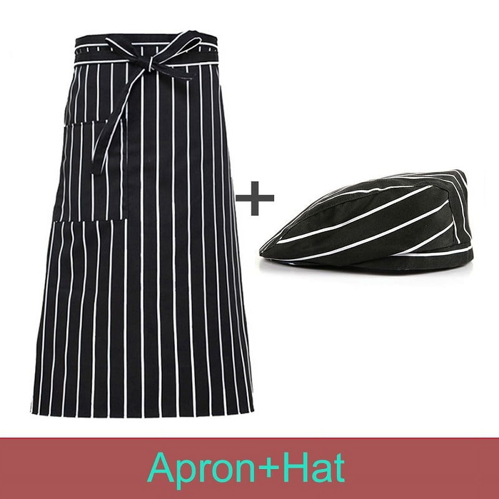 Two-piece Apron and Hat Uniform Suit for Men and Women Cooking Apron ...