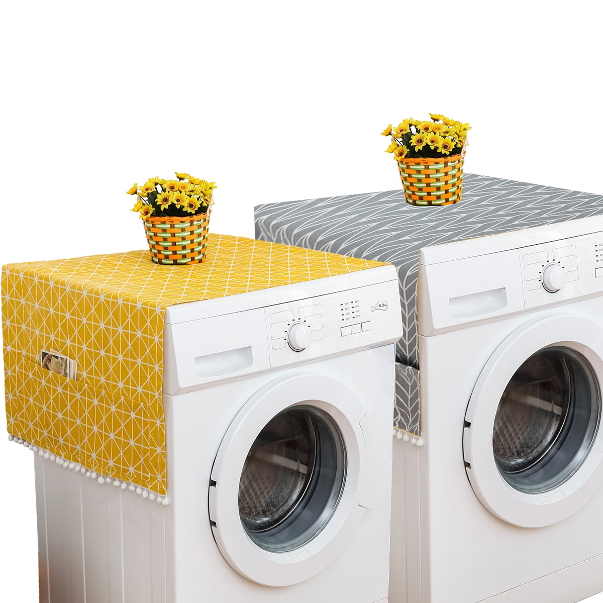 Two pieces of washing machine dust cover floral arrow lace single door ...