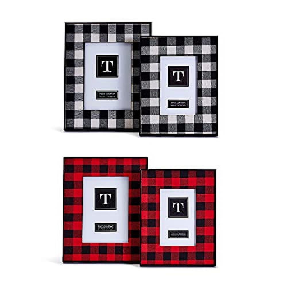 Two's Company - 4x6 & 5x7 Buffalo Check Frames - Set of 4 - Walmart.com