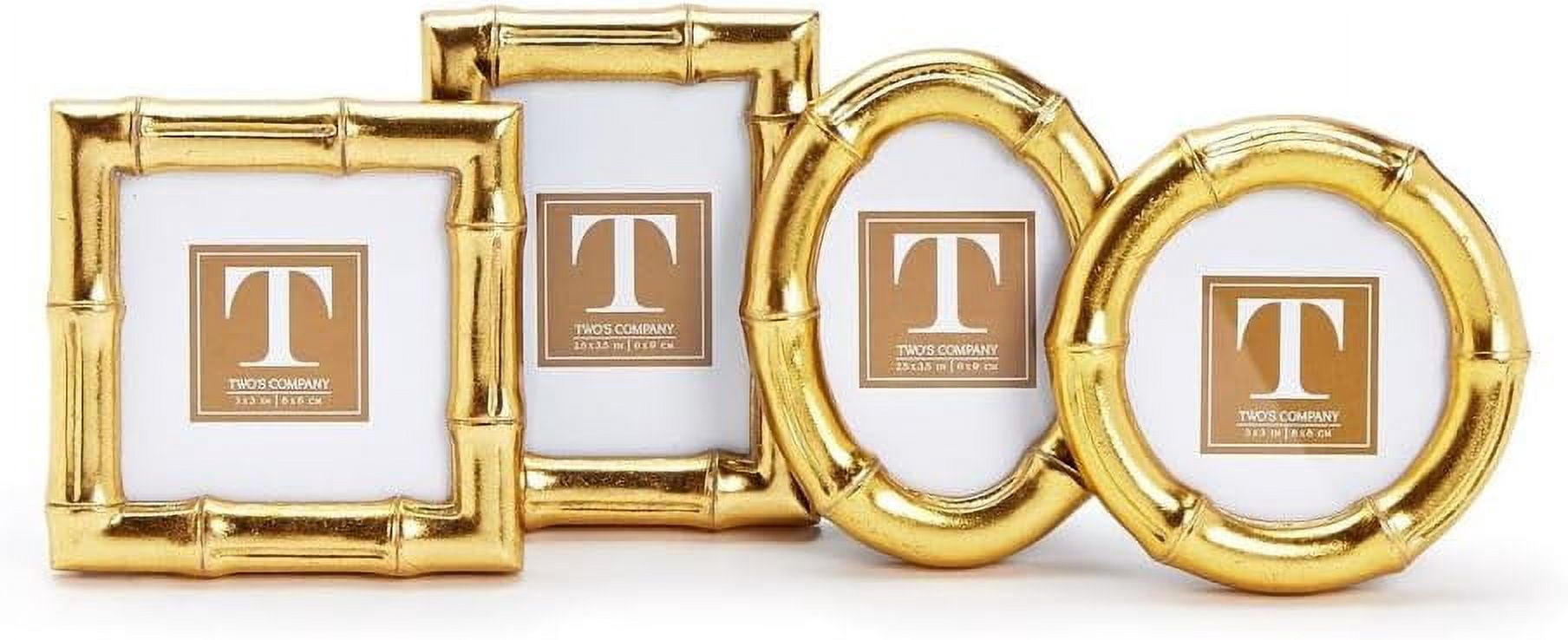 Two's Company Gold Faux Bamboo Photo Frames – Decorative Picture Frame ...