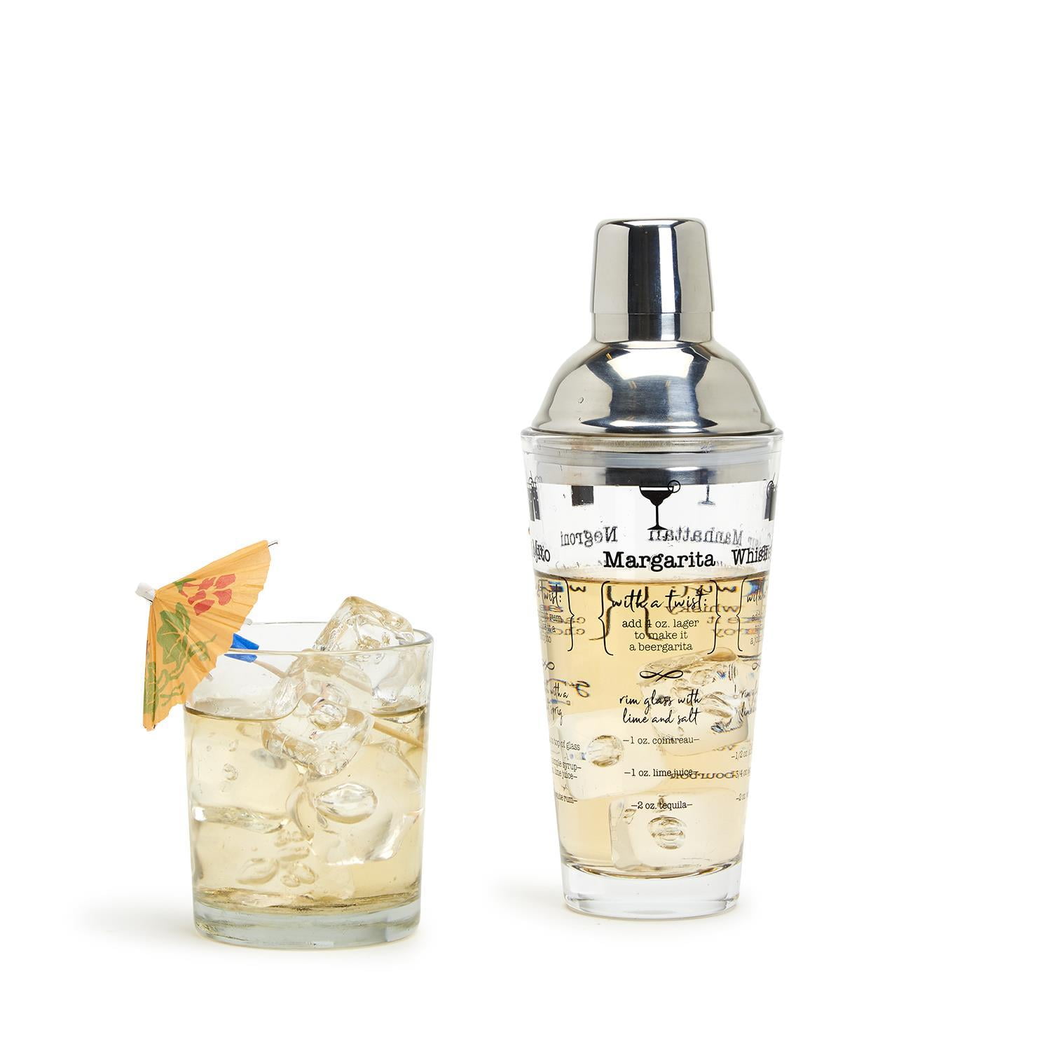 Two's Company Mix Master Cocktail Shaker With 5 Drink Recipes - Walmart.com