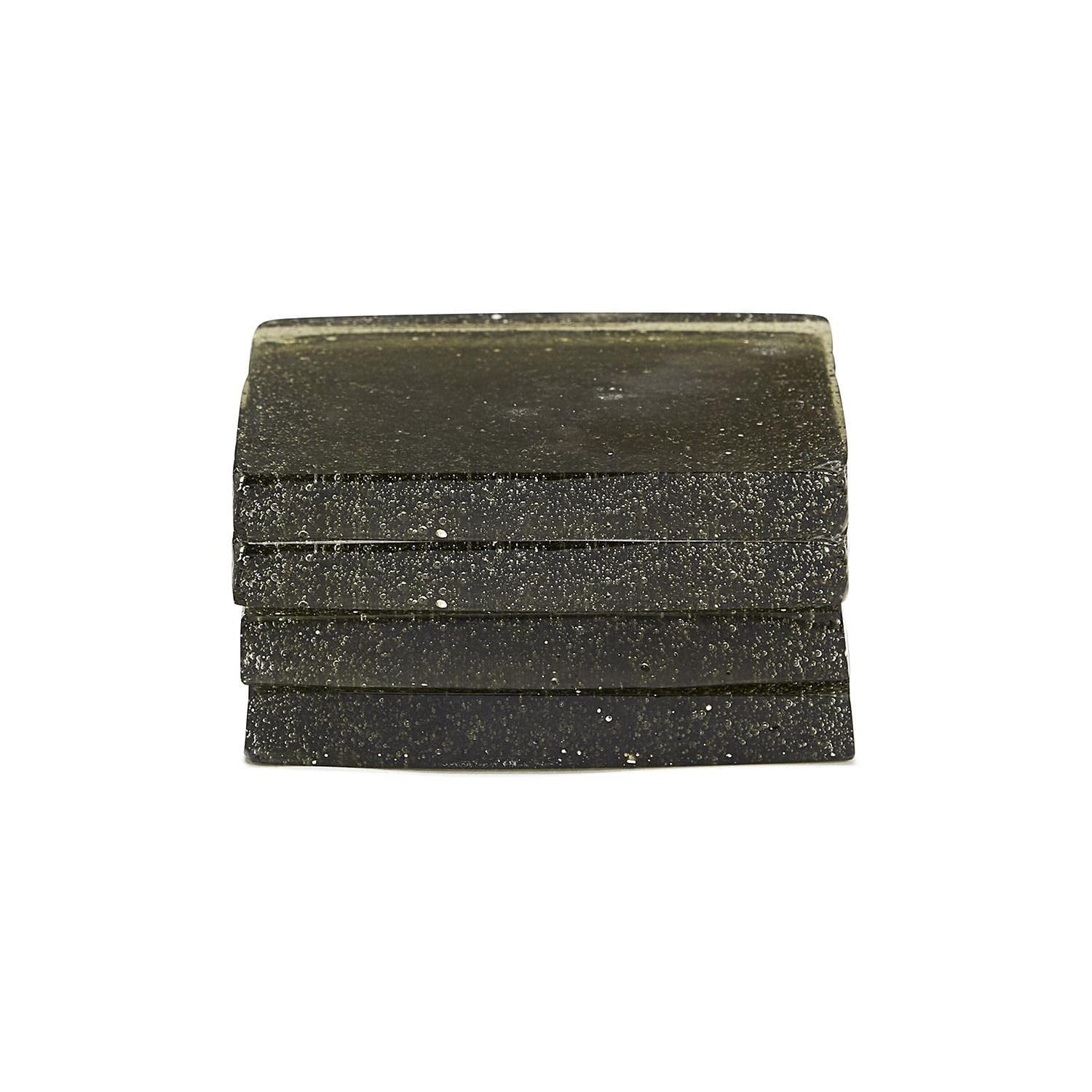 Two's Company Two's Company Verde Set Of 4 Bubble Slab Glass Coasters ...