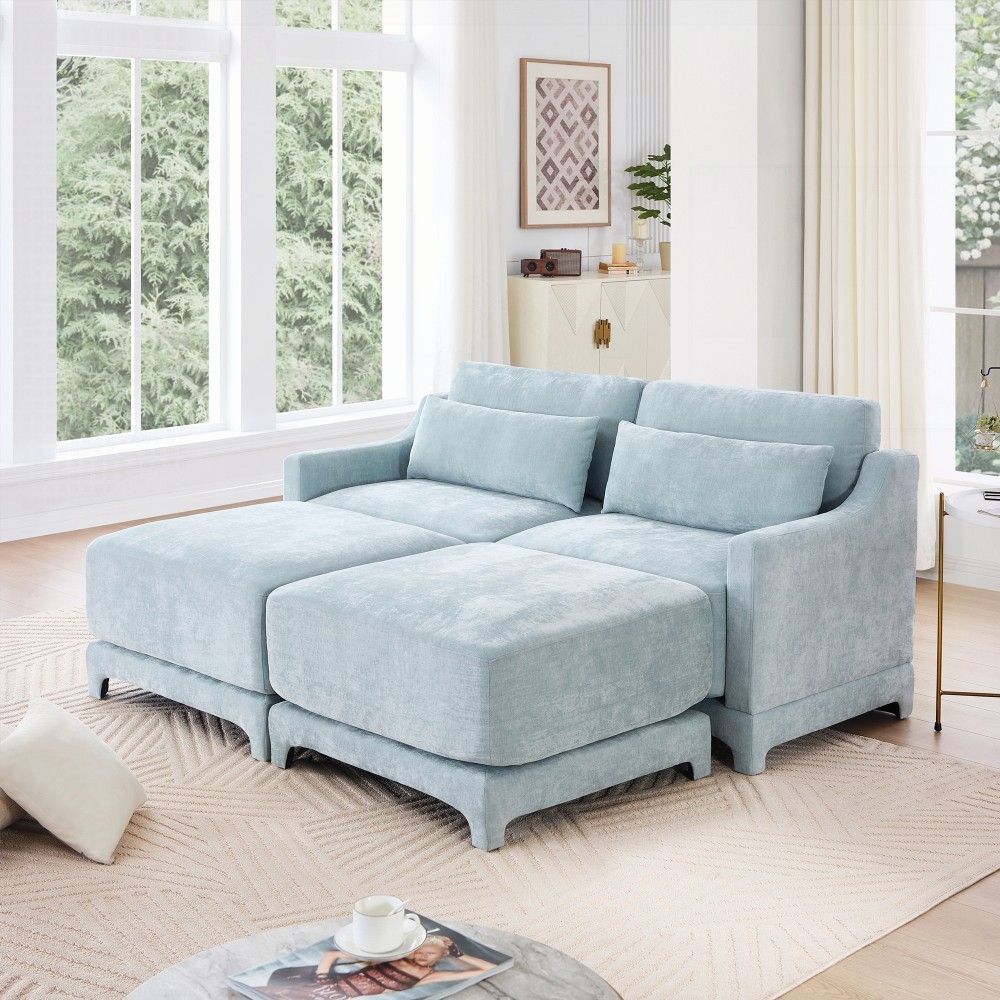 Modern Velvet Two-Seater Sofa 170cm with High-Quality Wood and ...