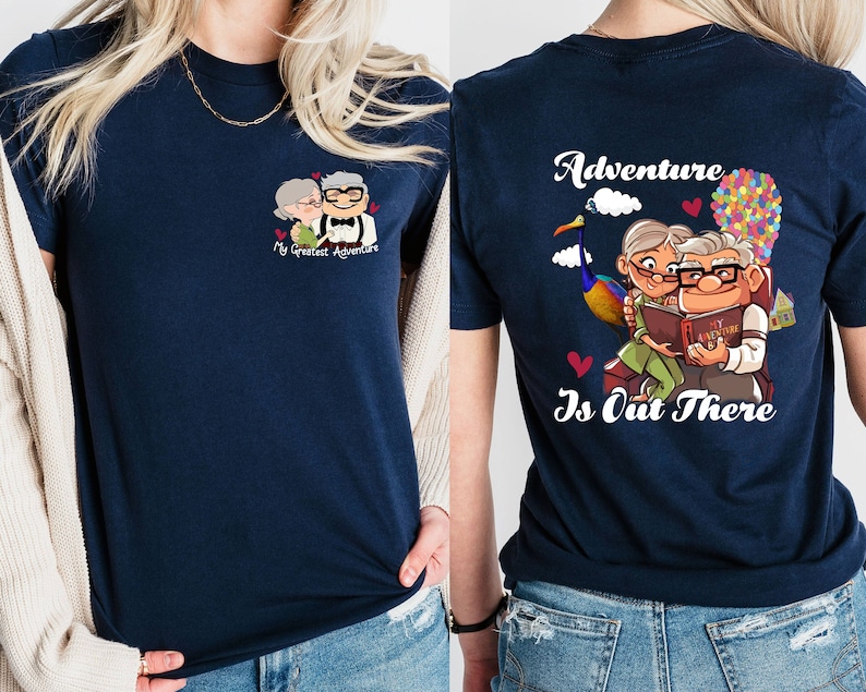 Two-sided Disney Pixar Up House Balloons Adventure Is Out There Shirt, Disney Up Characters Carl ...