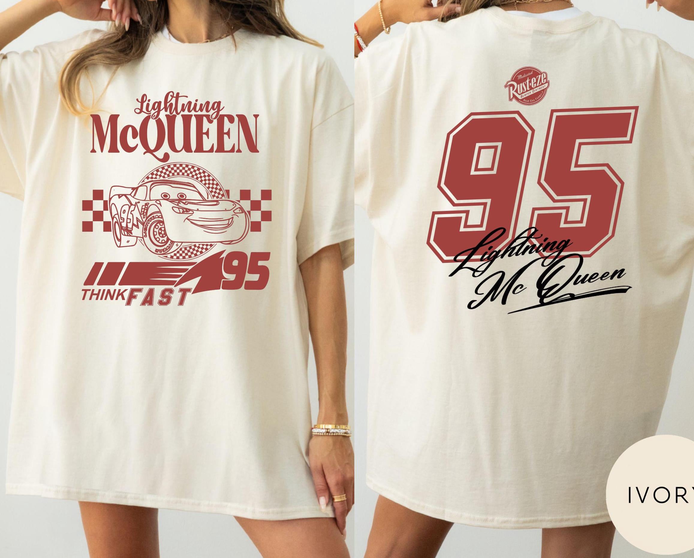 Two sided Lightning McQueen Shirt Radiator Springs Tee Rusteze Cars ...