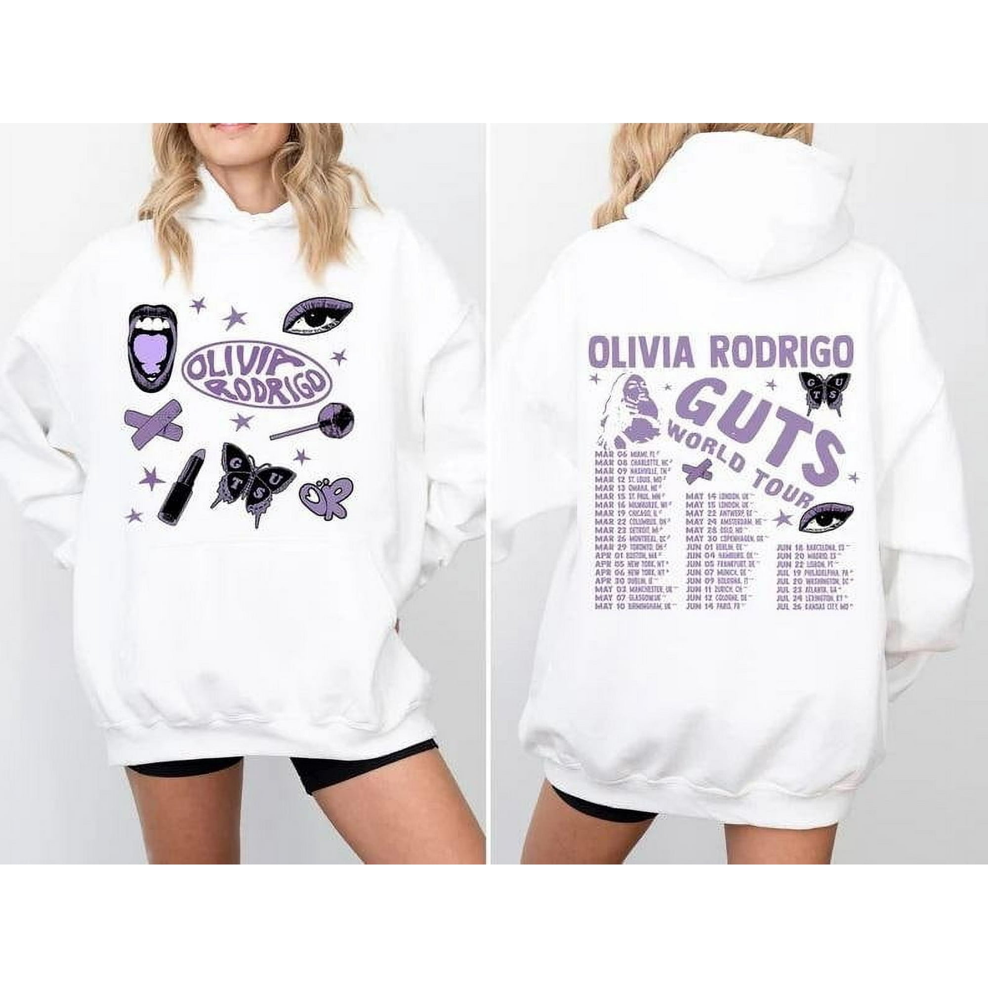 Two-sided Olivia_Rodrigo Guts Tour 2024 Hoodie| The_Guts Olivia_Rodrigo World Tour 2024 Hoodie ...