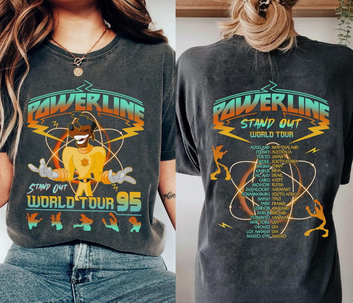 Two-sided Retro 90s Goofy Movie Shirt, Powerline Goofy Movie Shirt, Max ...