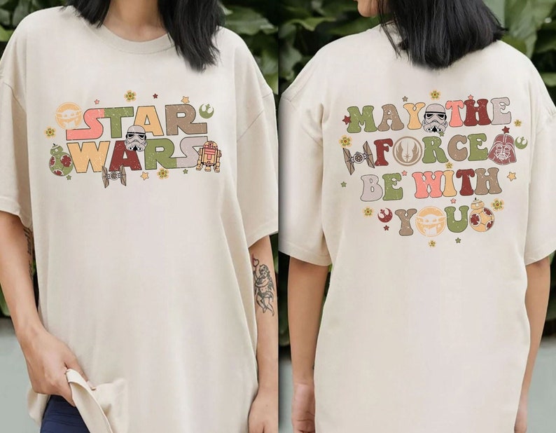 Two- sided Retro May The Force Be With You Shirt, Retro Star Wars Shirt ...