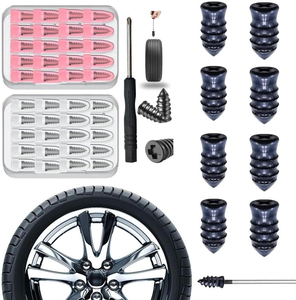 Two sizes of rubber tire repair spikes, 10 each in large and small ...