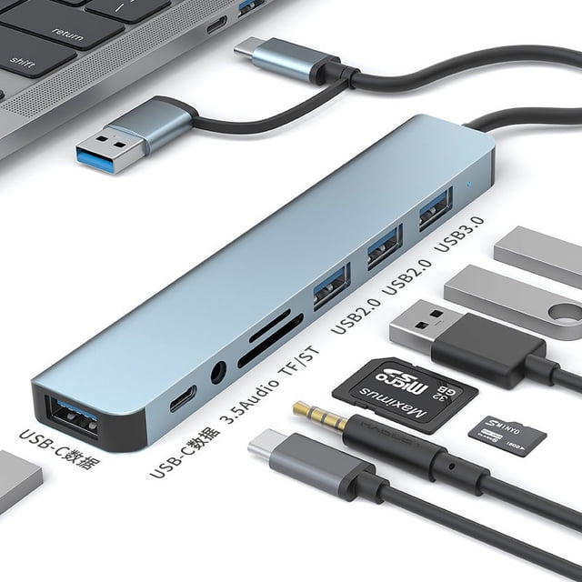 Two-to-eight usb extender high-speed hub hub 7-port expansion dock ...