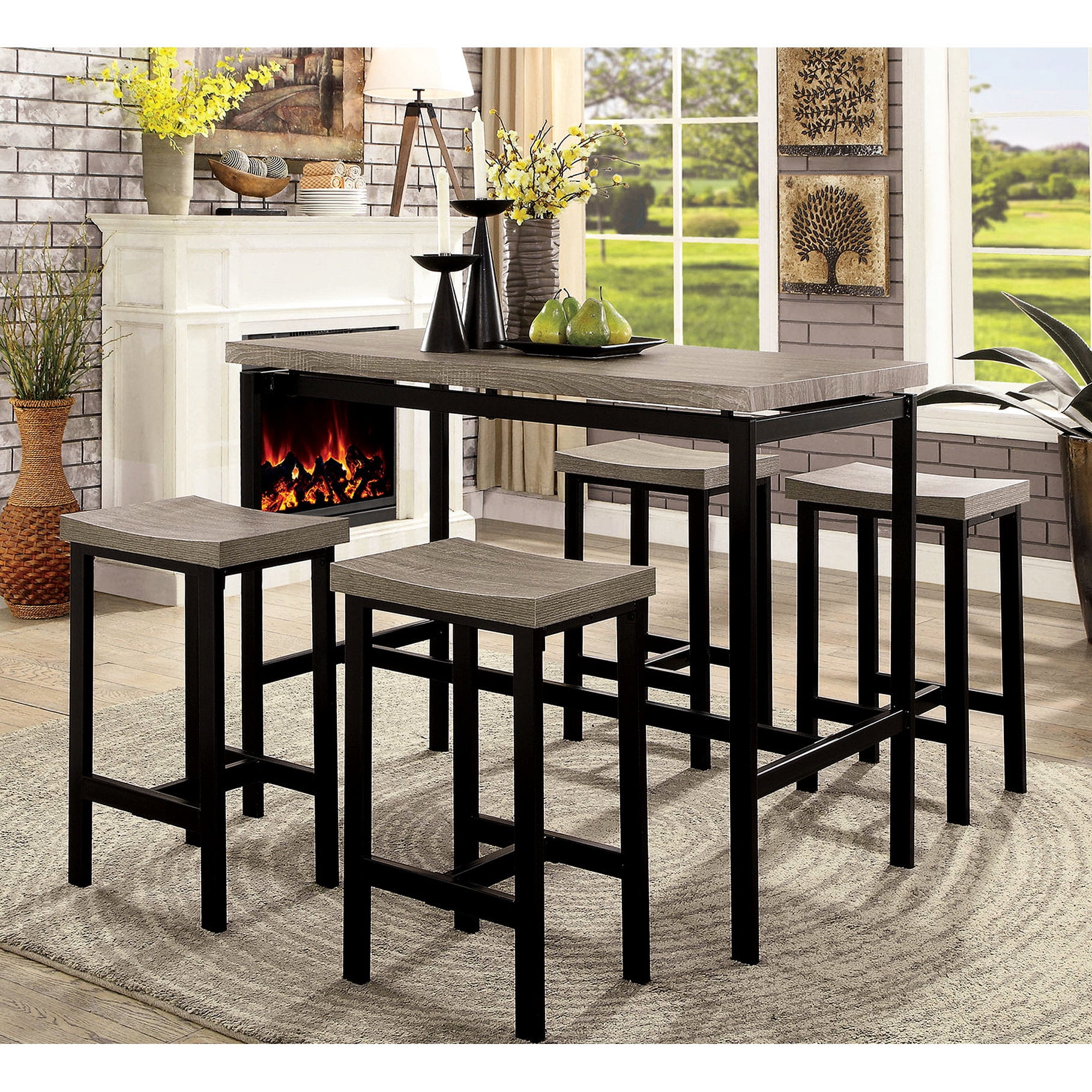 Two-tone 5pc counter height set with PVC top - Enjoy dining in style ...
