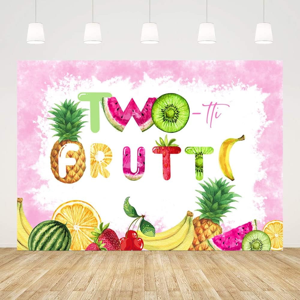 Two-tti Frutti Backdrop for Girls Summer Fruity Birthday Party Supplies ...