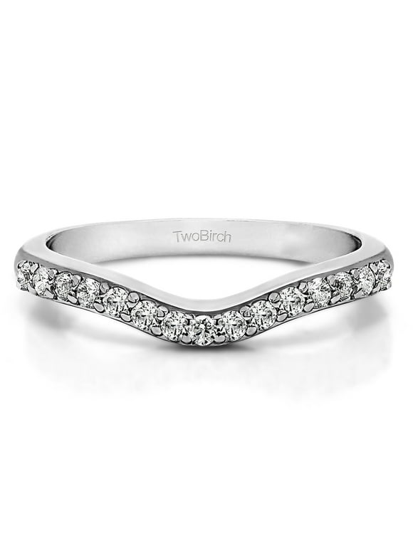Curved Wedding Band Sterling Silver