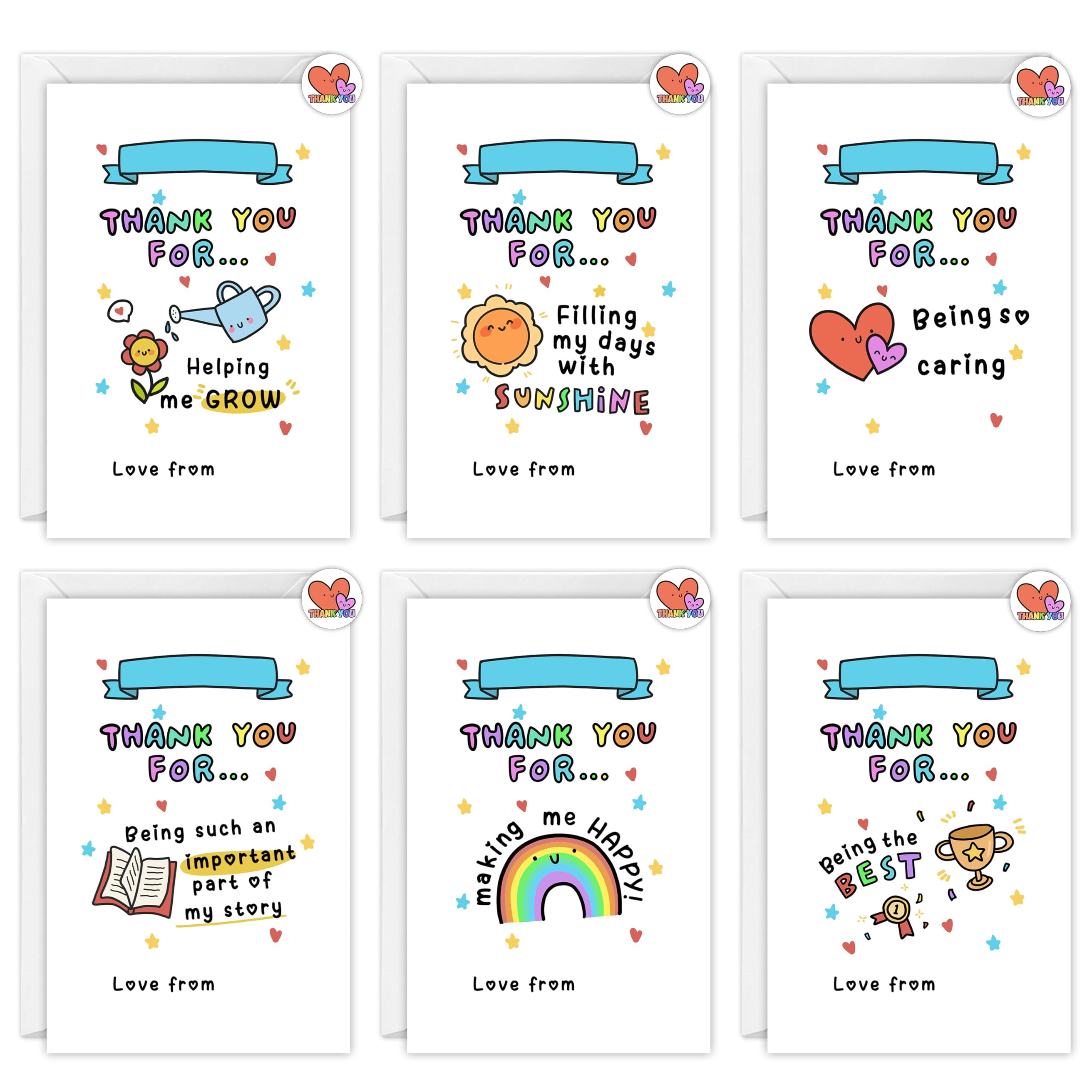 TwoDays Cute Teacher Appreciation Cards with Envelope and Sticker ...