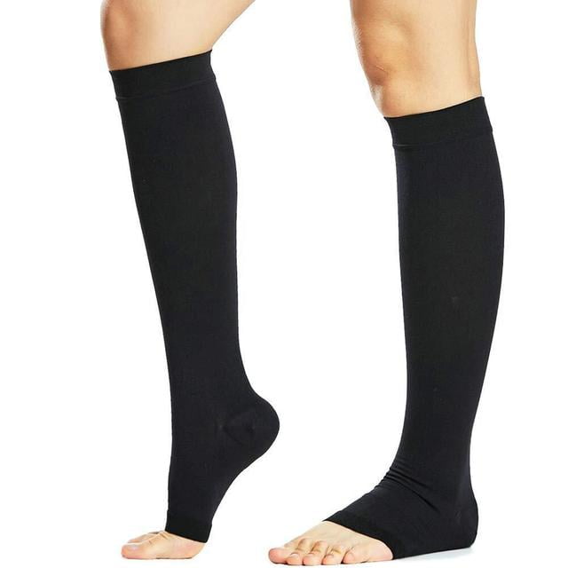 TwoLLL 1 Pair Open Toe Calf Compression Sleeves Socks for Women Men ...