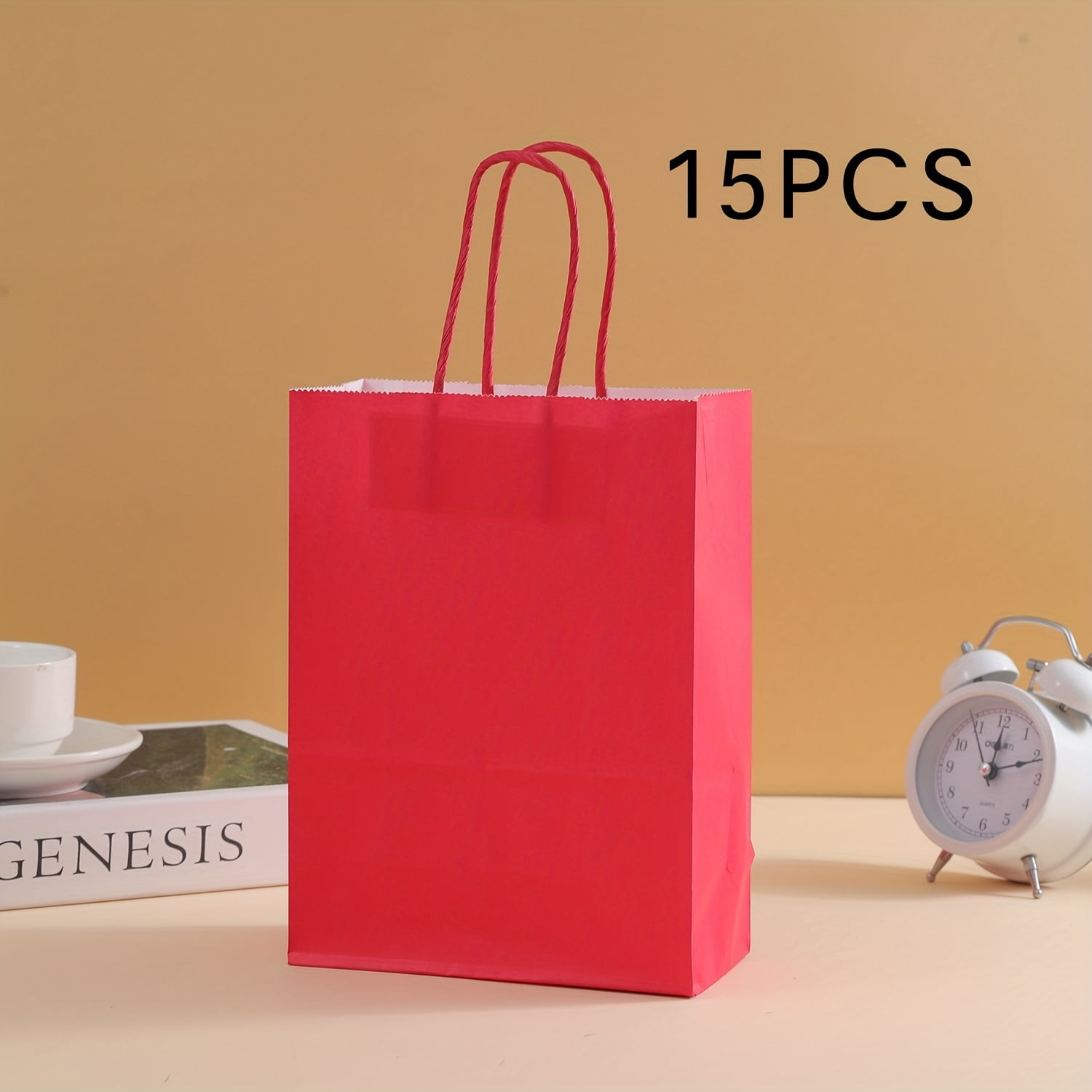 TwoLLL 15-Pack Medium-Sized Paper Gift Bags with Handles Eco-Friendly ...