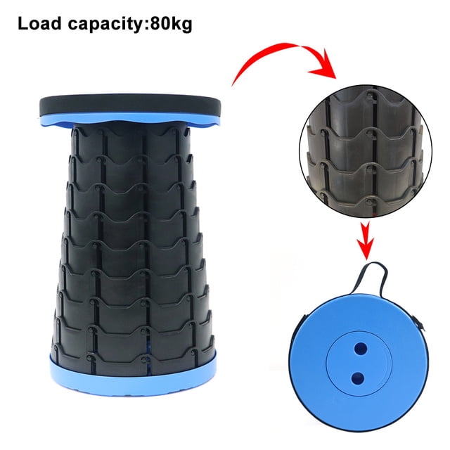 TwoLLL 150KG Outdoor Telescoping Stool Portable Plastic Collapsible ...