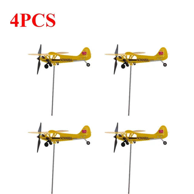 TwoLLL 3D Piper J3 Cub Wind Spinner Plane Metal Airplane Weather Vane ...
