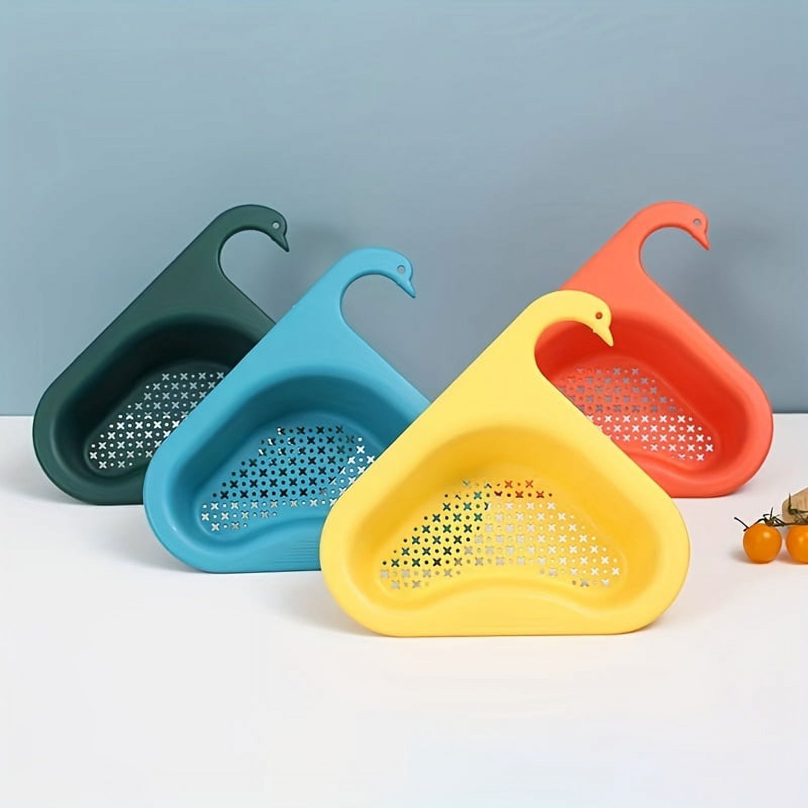 TwoLLL 4pcs/Set Multifunctional Plastic Drain Baskets Swan Shaped Fruit ...