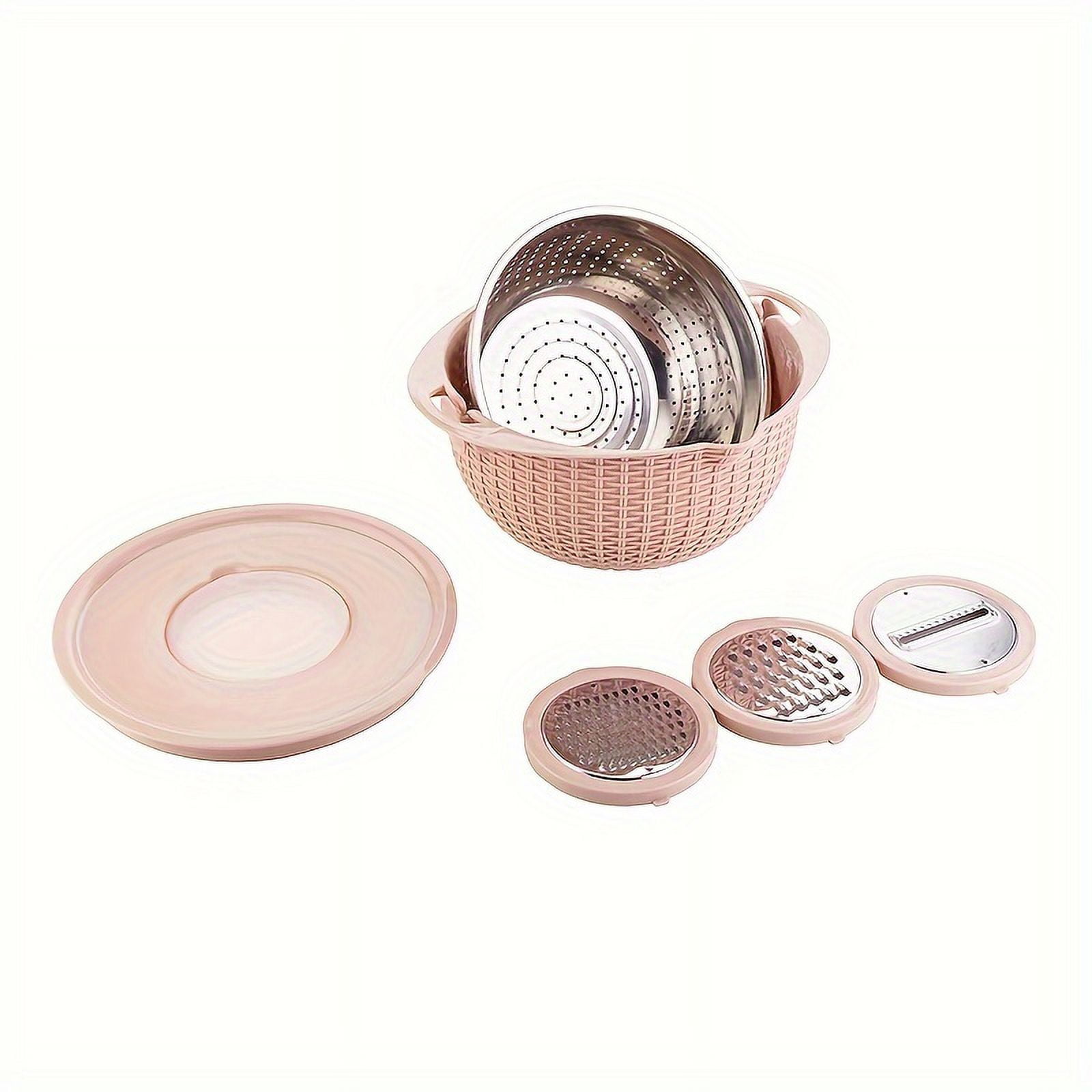 TwoLLL 6-Piece Kitchen Colander Set - 360° Rotating Food Strainers with ...