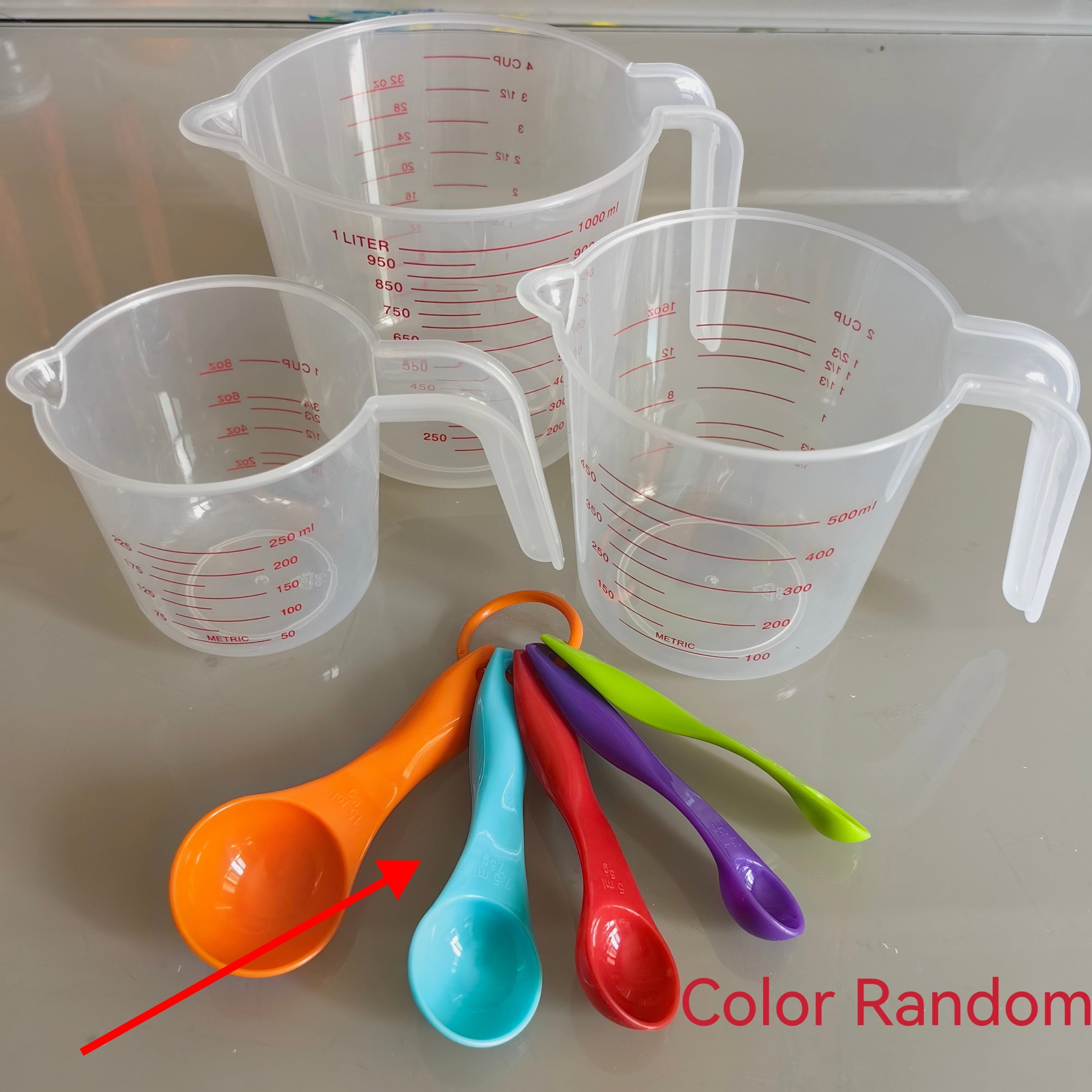 TwoLLL 8-Piece Stackable Measuring Cups & Spoons Set - Bpa-Free ...